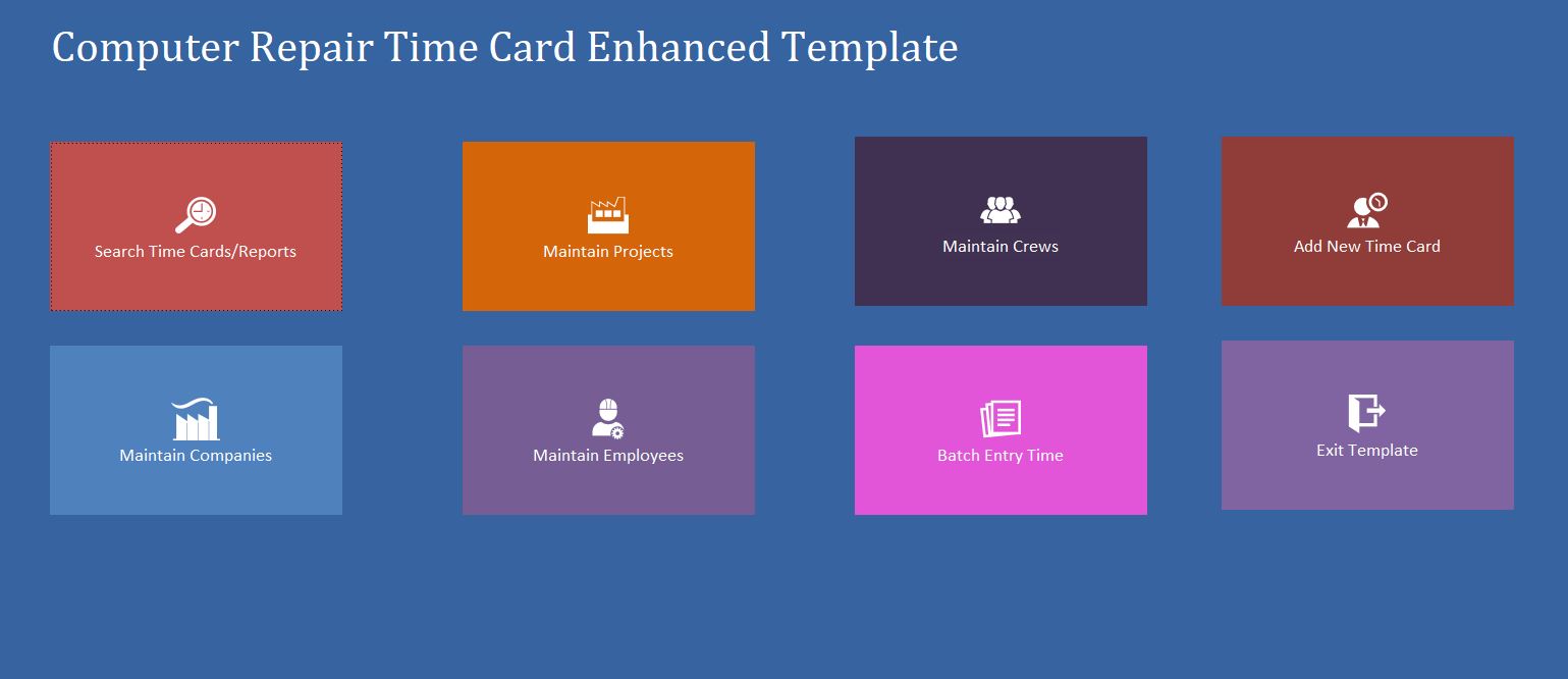 Enhanced Computer Repair Time Hour/Clock Tracking Template | Tracking ...