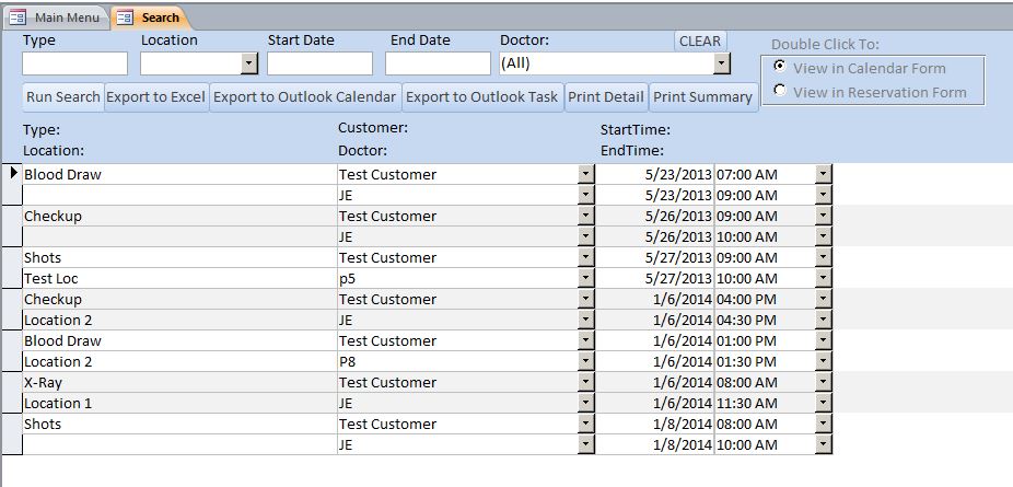 Microsoft Access Doctor Appointment Tracking Database Template Outlook ...