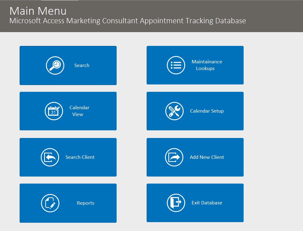 Microsoft Access Marketing Consultant Appointment Tracking Database | WSI