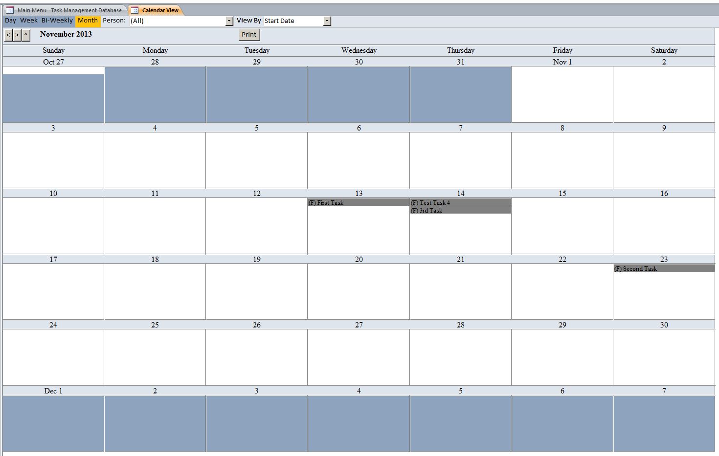 Task Management Access Database Template